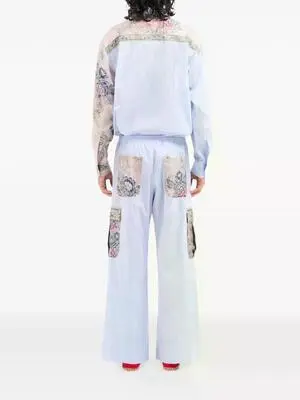 PIERRE-LOUIS MASCIA Floral Patch Cotton Cargo Pants