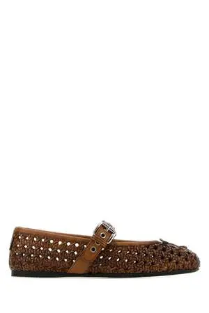 Miu Miu Leather Ballerinas - Brown