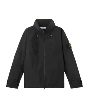 Stone Island Stand Collar Jacket With Ventilation Flaps And Patchwork Sleeves