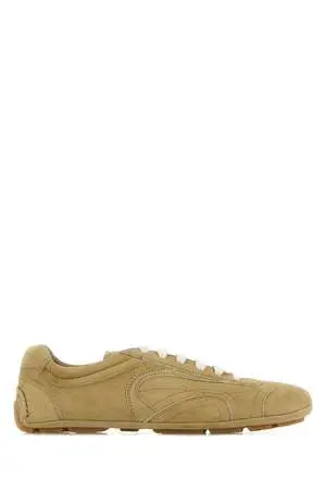 Prada Beige Suede Lace-up Sneakers - Brown