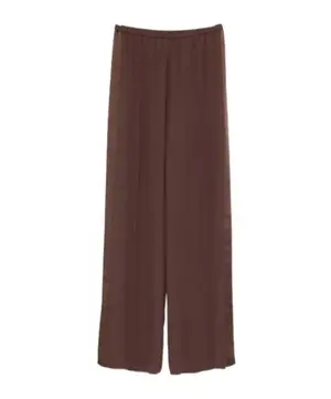 FORTE_FORTE Paneled Elasticated Waist Trousers - Brown