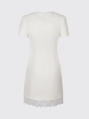 SELF-PORTRAIT Lace-trimmed Bouclé Mini Dress