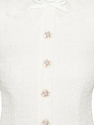 SELF-PORTRAIT Lace-trimmed Bouclé Mini Dress