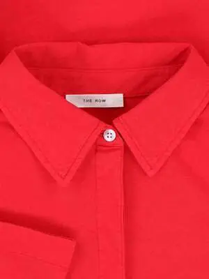 THE ROW Roddie Oversized Polo Top In Organic Cotton Jersey - Red
