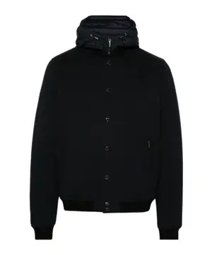 MOORER Callum-tz Hooded Bomber Jacket - Black