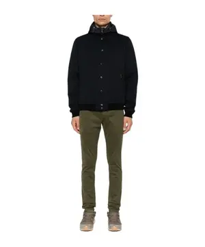 MOORER Callum-tz Hooded Bomber Jacket - Black