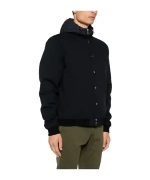 MOORER Callum-tz Hooded Bomber Jacket - Black