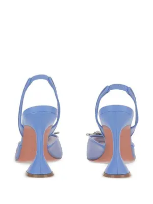 Amina Muaddi Begum Embellished Pointed Toe Slingback Pumps