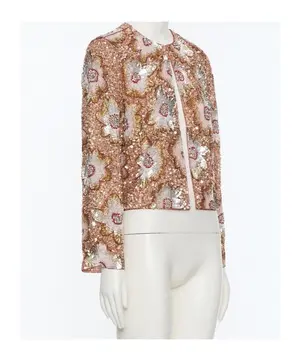 Valentino Garavani Embellished Floral Long Sleeve Jacket