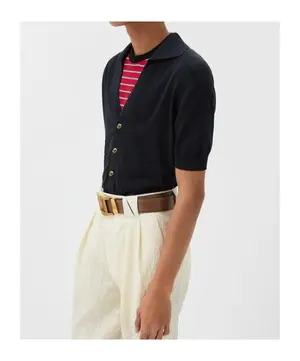 Versace V-neck Knitted Polo Shirt