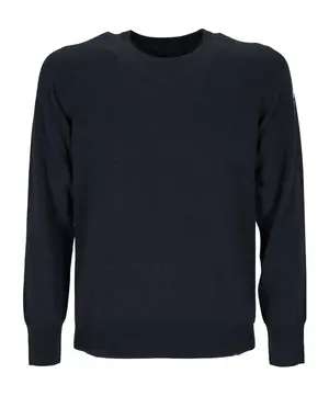 Soft Goat Crew Neck Long Sleeve Knitwear - Black
