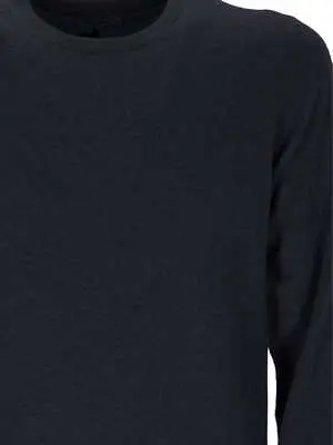 Soft Goat Crew Neck Long Sleeve Knitwear - Black
