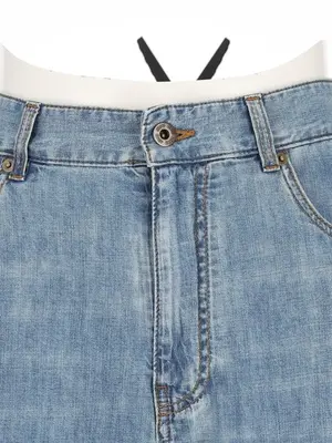 Miu Miu Logo-embroidered Denim Jeans - Blue