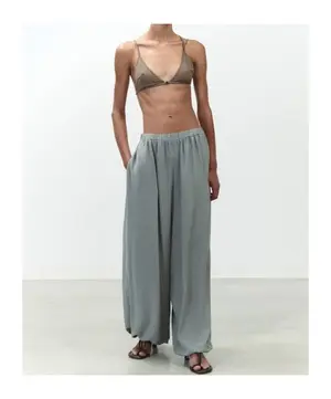 ALYSI Wide-leg Silk Drawstring Trousers