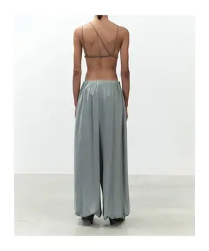 ALYSI Wide-leg Silk Drawstring Trousers