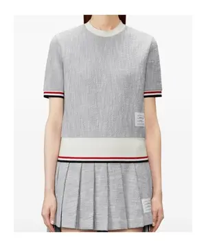 Thom Browne Cotton-tweed Rwb-stripe T-shirt