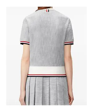 Thom Browne Cotton-tweed Rwb-stripe T-shirt