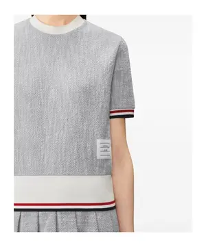 Thom Browne Cotton-tweed Rwb-stripe T-shirt