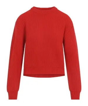 JIL SANDER Ribbed Crew Neck Knit Sweater