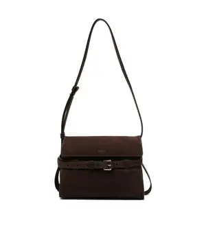 Moschino Buckle Suede Cross Body Bag