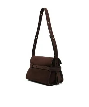 Moschino Buckle Suede Cross Body Bag