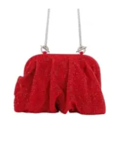 Benedetta Bruzziches Embellished Gathered Clutch Bag With Crystals