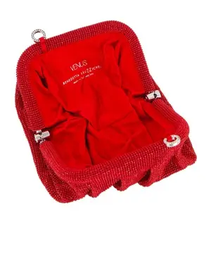 Benedetta Bruzziches Embellished Gathered Clutch Bag With Crystals