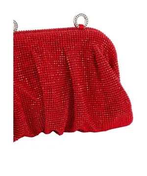 Benedetta Bruzziches Embellished Gathered Clutch Bag With Crystals