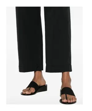Peserico Elasticated Waistband Trousers With Turned-up Cuffs - Black