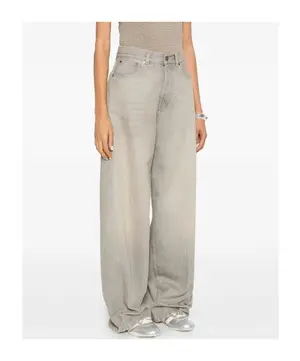HAIKURE Bethany Faded-effect Wide-leg Jeans - Grey