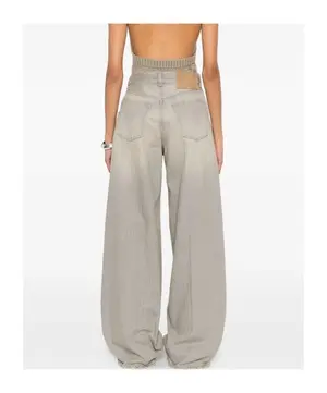 HAIKURE Bethany Faded-effect Wide-leg Jeans - Grey