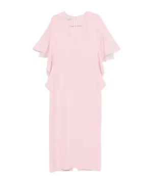 Alberta Ferretti Ruffled V-neck Maxi Dress