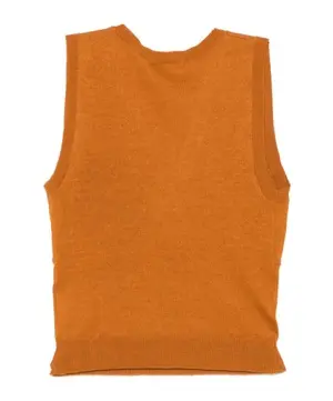 SHUSHU/TONG Sleeveless Knit Top With Bow Detail