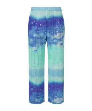 PLEATS PLEASE BY ISSEY MIYAKE Pleated Abstract-print Trousers