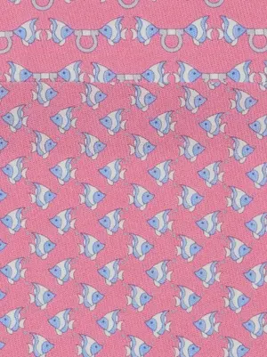 FERRAGAMO Mini Fish Print Silk Neck Tie