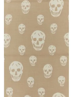 Alexander McQueen Skull Printed Fringed Edge Scarf