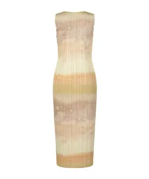 PLEATS PLEASE BY ISSEY MIYAKE Sleeveless Abstract-print Midi Dress