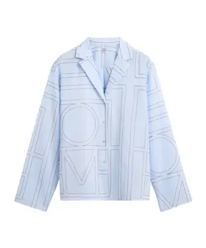 TOTEME Geometric Pattern Long Sleeve Shirt - Sky-blue