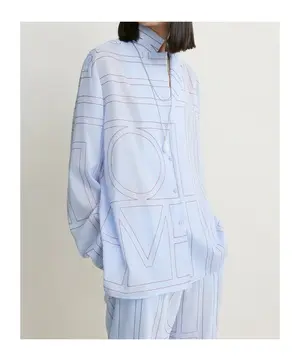 TOTEME Geometric Pattern Long Sleeve Shirt