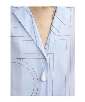 TOTEME Geometric Pattern Long Sleeve Shirt