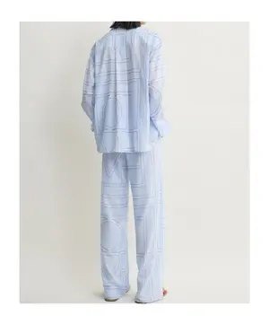 TOTEME Geometric Pattern Long Sleeve Shirt
