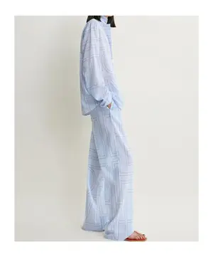 TOTEME Geometric Pattern Long Sleeve Shirt