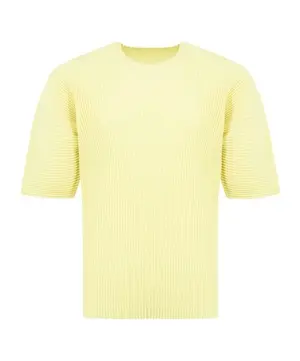 Issey Miyake Homme Plissé Monthly Colors May Pleated T-shirt - Yellow