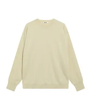 Auralee Classic Cotton Crewneck Sweater - Nude