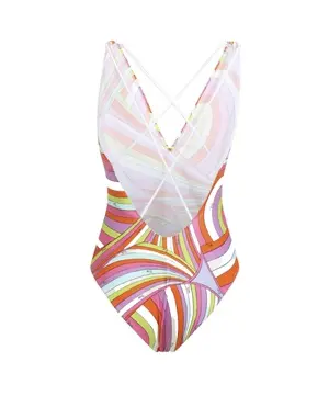 Emilio Pucci Printed Crossover Swimsuit - Multicolor