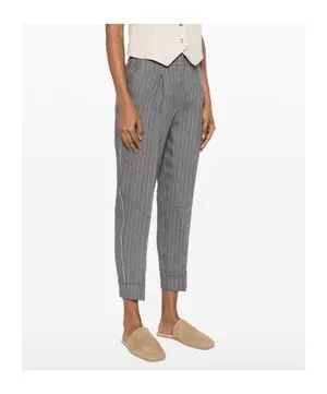 Peserico Pinstripe Pleated Trousers