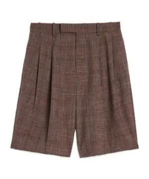 JIL SANDER Pleated Check Shorts