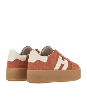Hogan H698 Suede Platform Sneakers - Orange