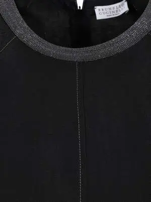 Brunello Cucinelli Short-sleeved Dress With Back Slit