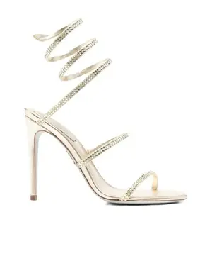 Rene Caovilla 105mm Cleo Spiral Heeled Sandals - Yellow